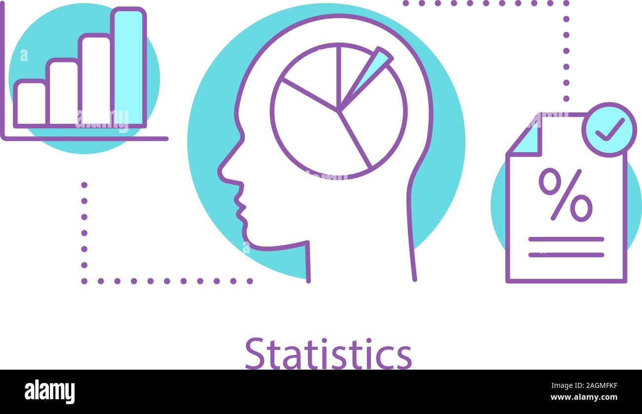 Statistics concept icon. Market analysis idea thin line illustration ...