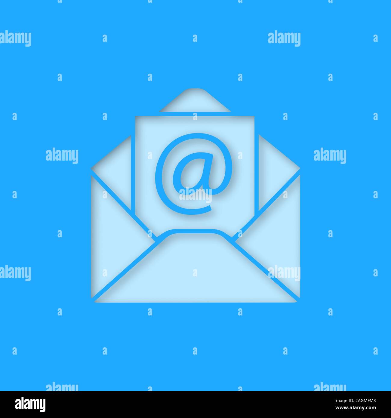 E-mail address paper cut out icon. Envelope with arroba sign. Vector ...