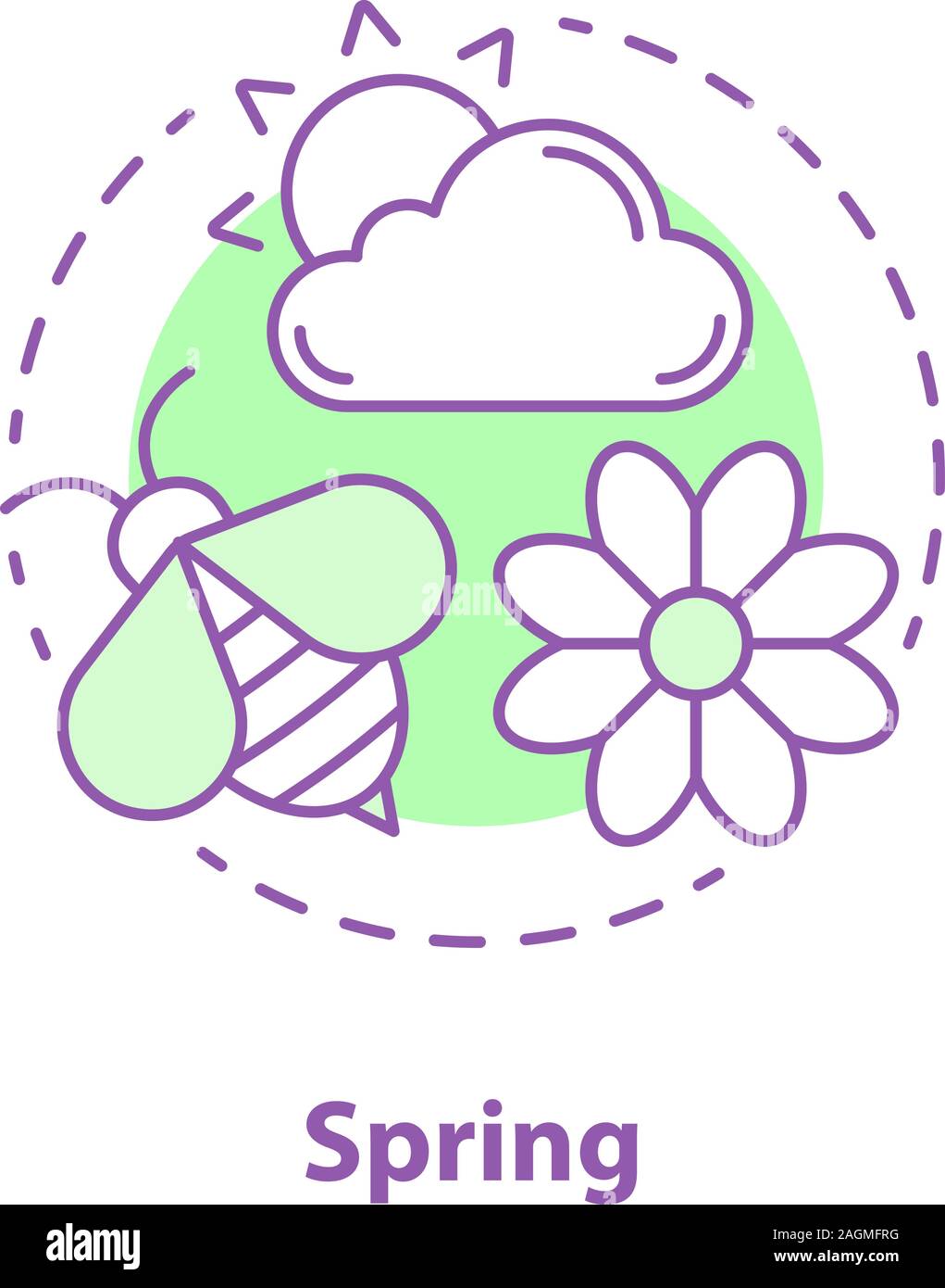 Spring or summer season concept icon. Nature idea thin line ...