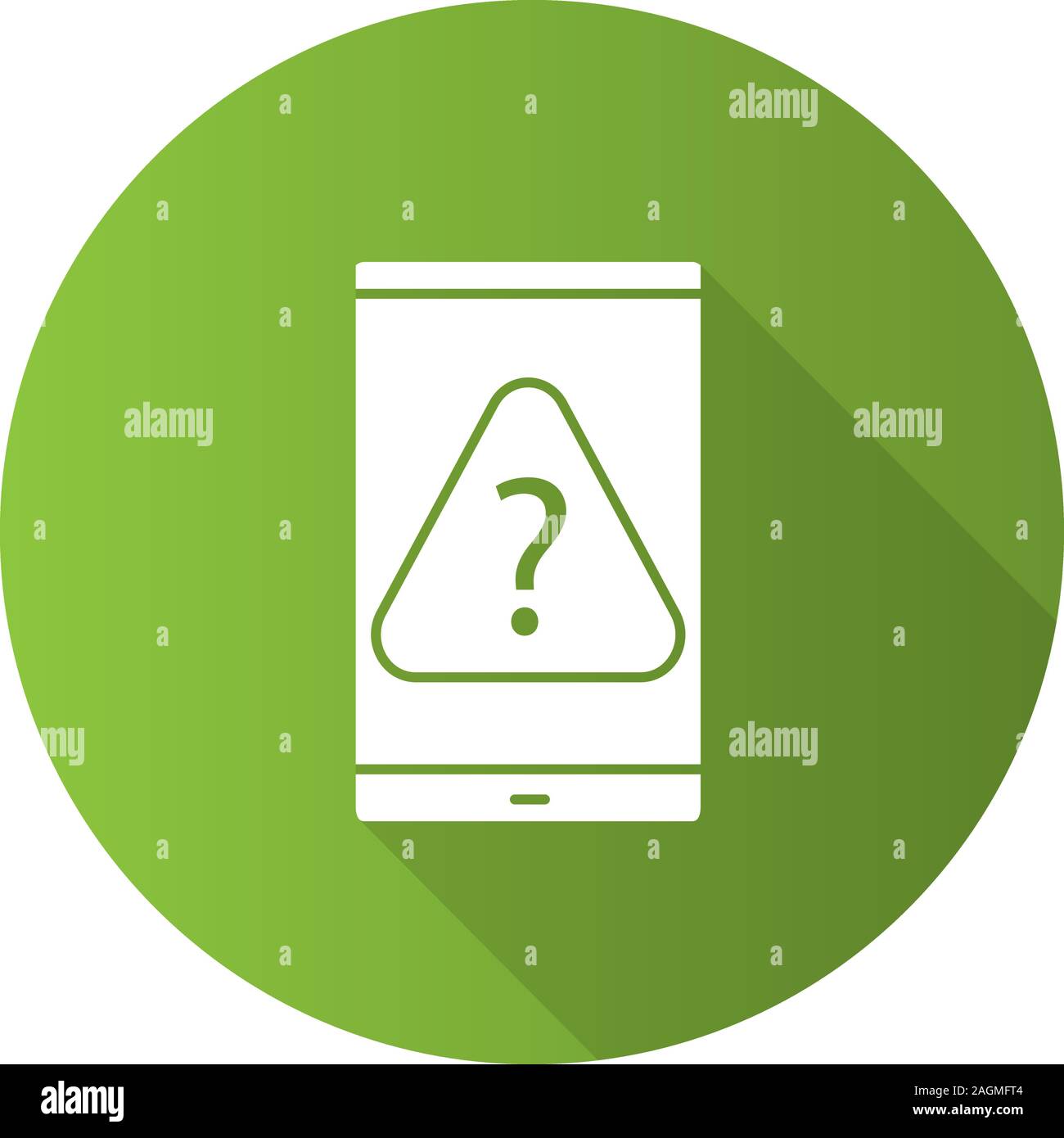 Smartphone FAQ flat design long shadow glyph icon. Mobile phone support ...