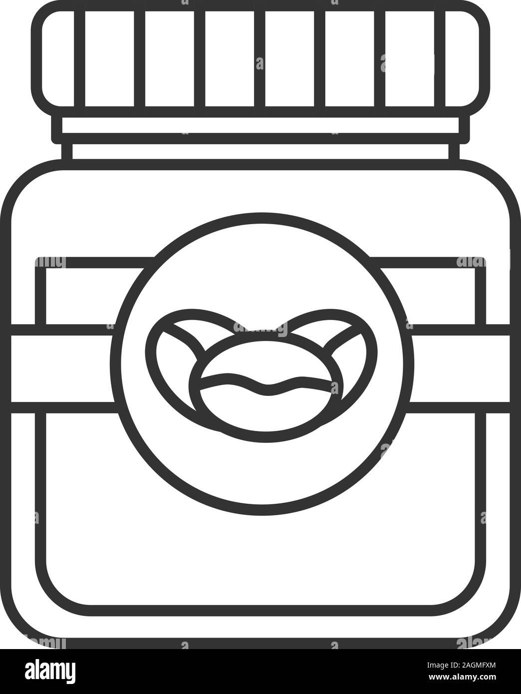 Coffee glass jar with lid linear icon. Thin line illustration. Contour ...