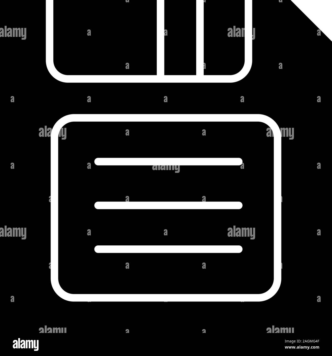 Save button glyph icon. Data saving. Silhouette symbol. Negative space ...