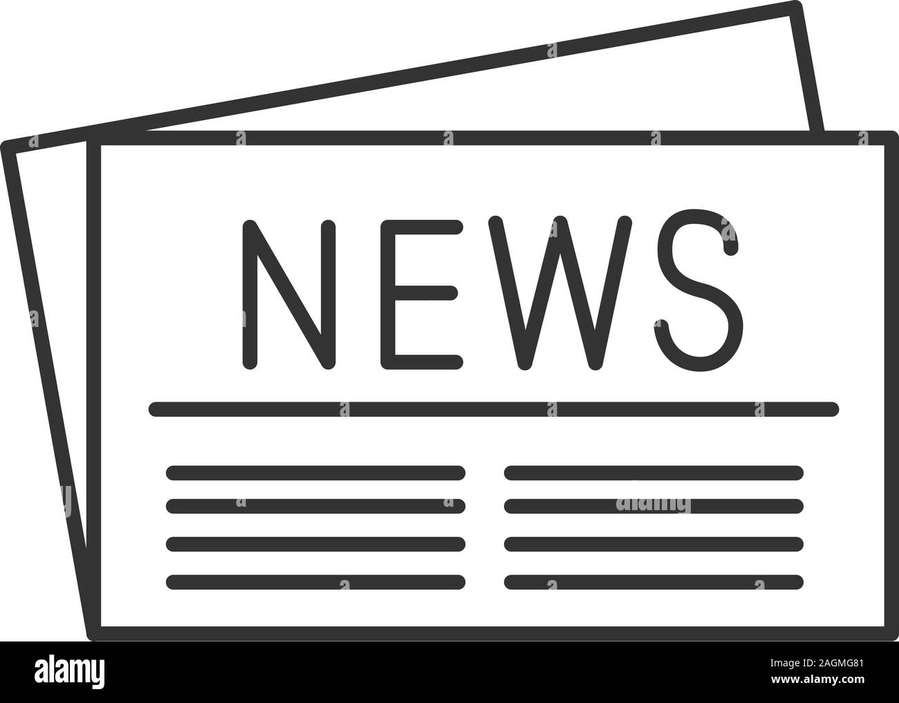 Newspaper linear icon. Thin line illustration. Periodical publication ...