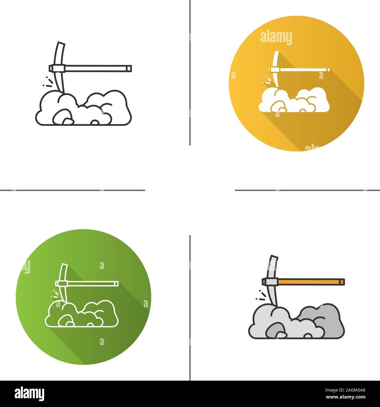 Pickaxe stone icon outline Stock Vector Images - Alamy