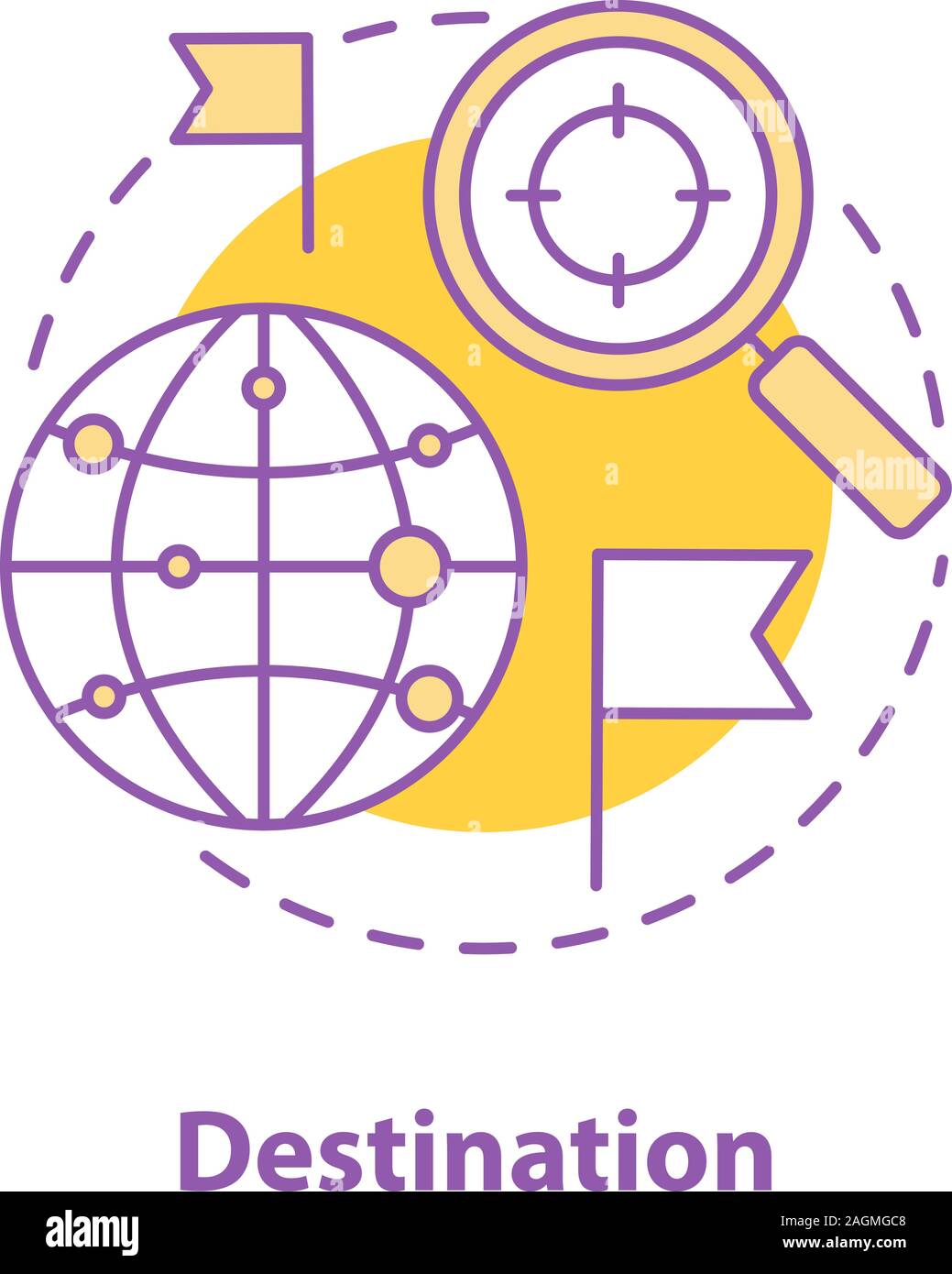 Choosing travel destination concept icon. International route searching ...