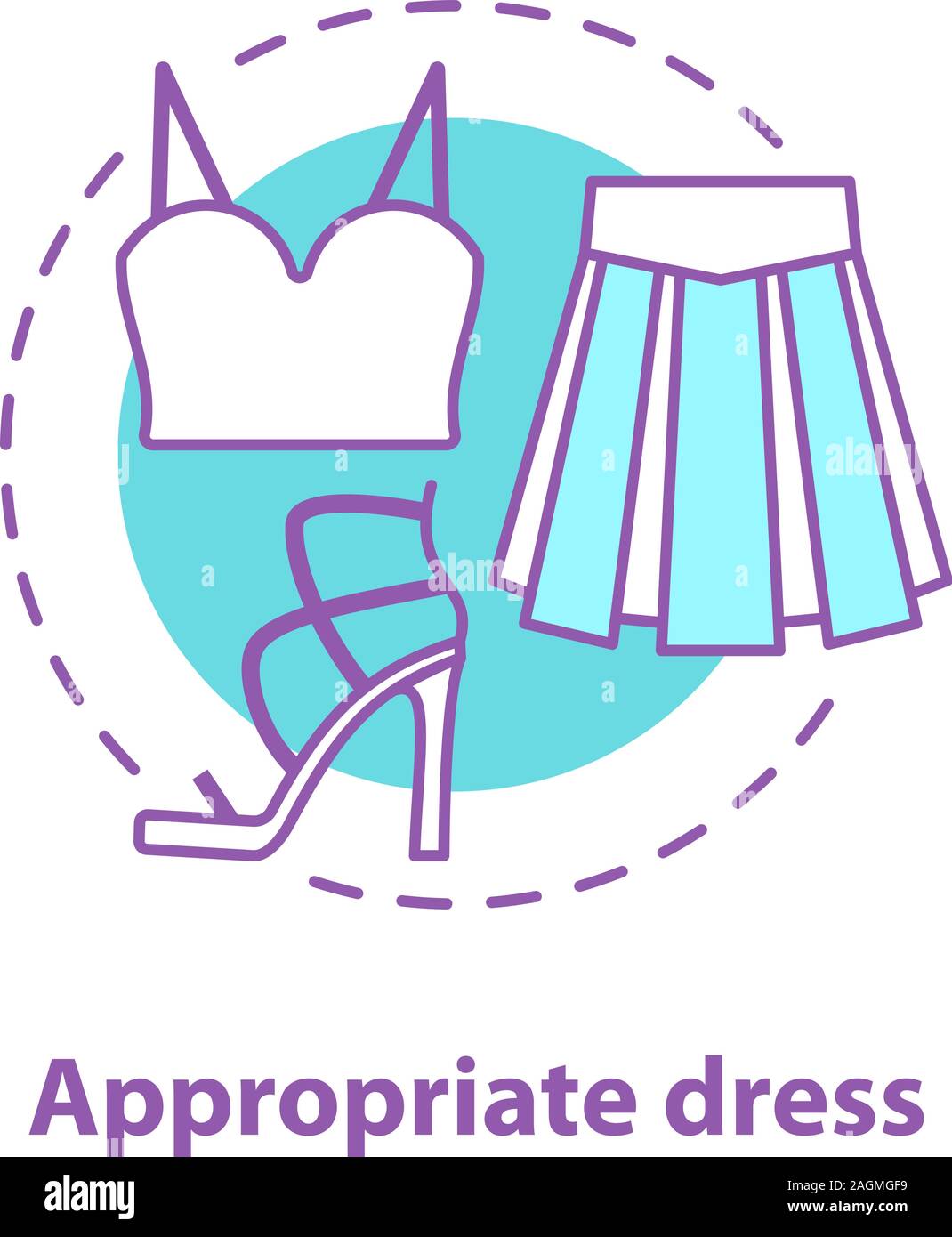 Appropriate dress concept icon. Informal wear idea thin line ...