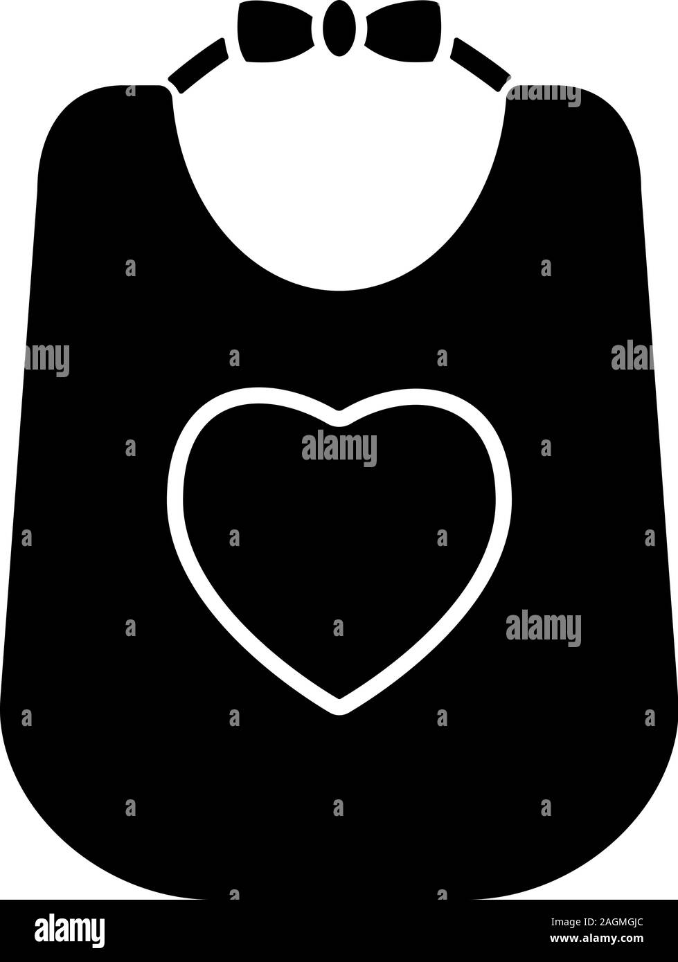 Baby bib glyph icon. Silhouette symbol. Negative space. Vector isolated illustration Stock ...