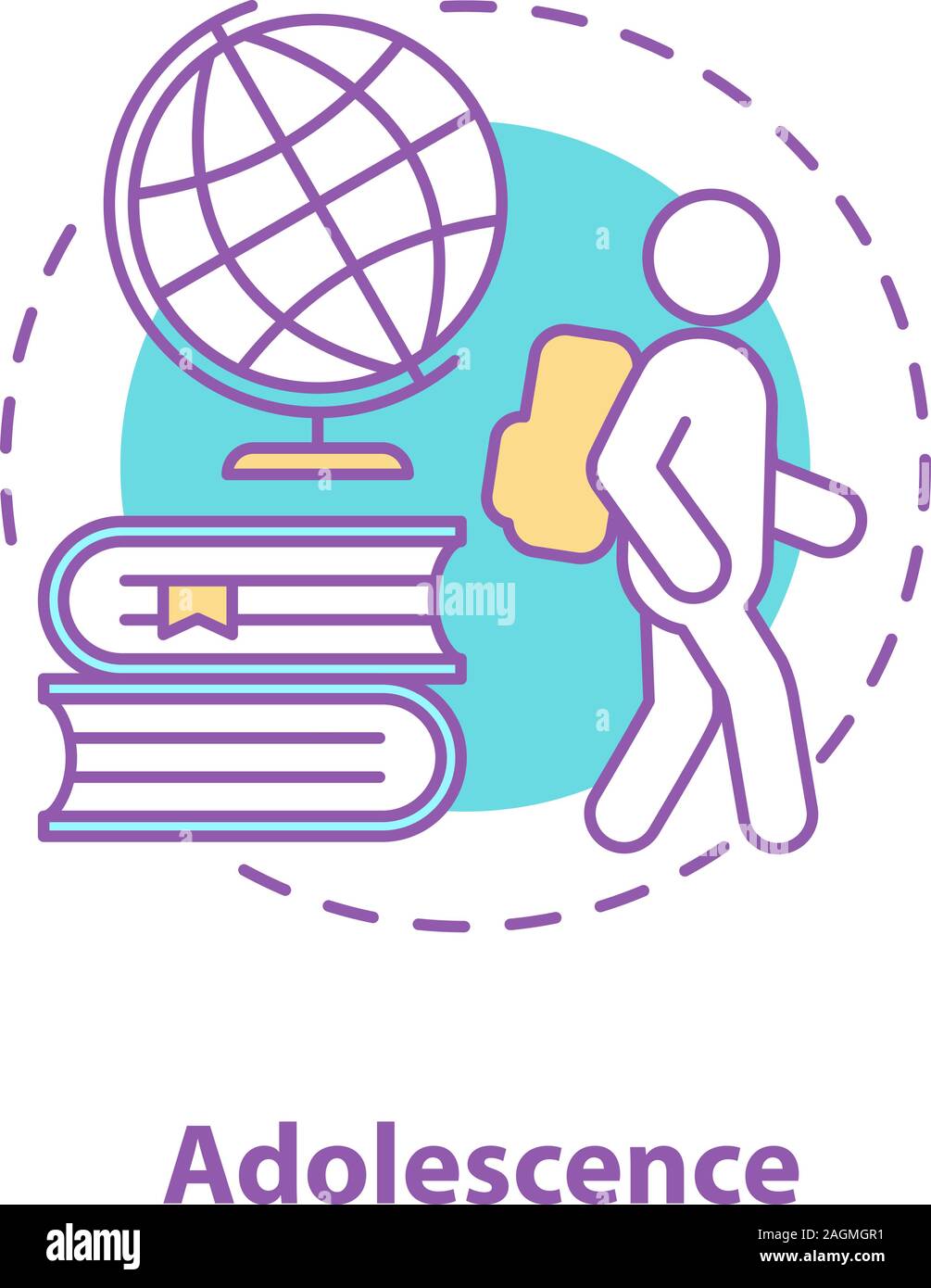 Adolescence concept icon. Teenager idea thin line illustration ...