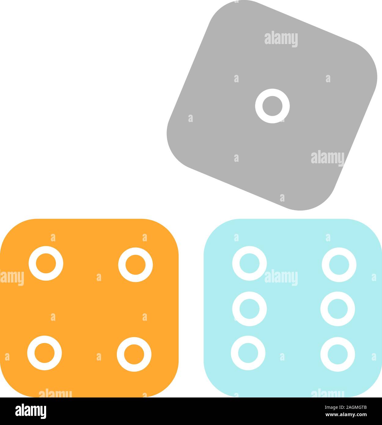 Dices glyph color icon. Probability theory. Gambling. Silhouette symbol ...