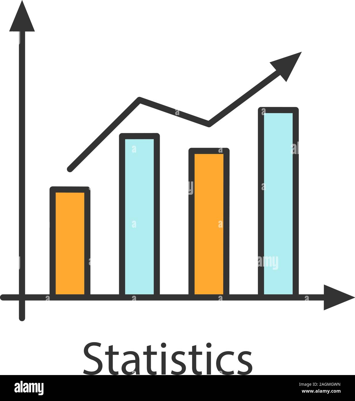 Statistics color icon. Market growth chart. Profit rising. Statistics ...
