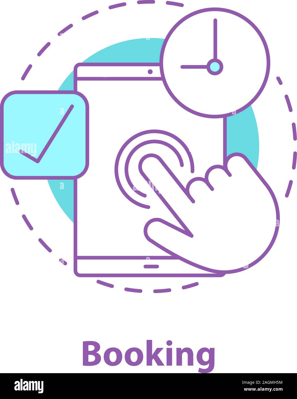 Booking concept icon. Digital planner idea thin line illustration ...