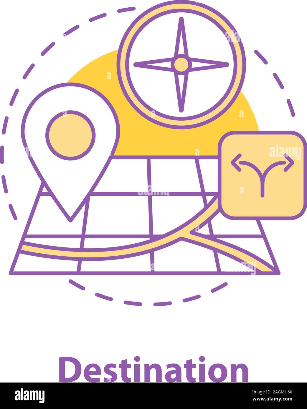 Choosing travel destination concept icon. Orienteering idea thin line ...