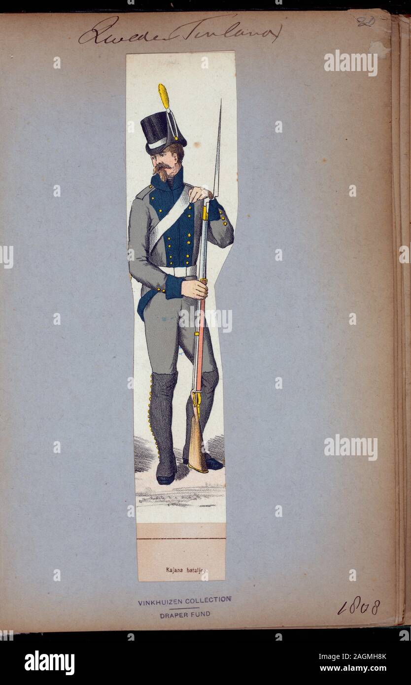 Norway and Sweden soldier, 1808.; Norway and Sweden soldier, 1808 Stock ...