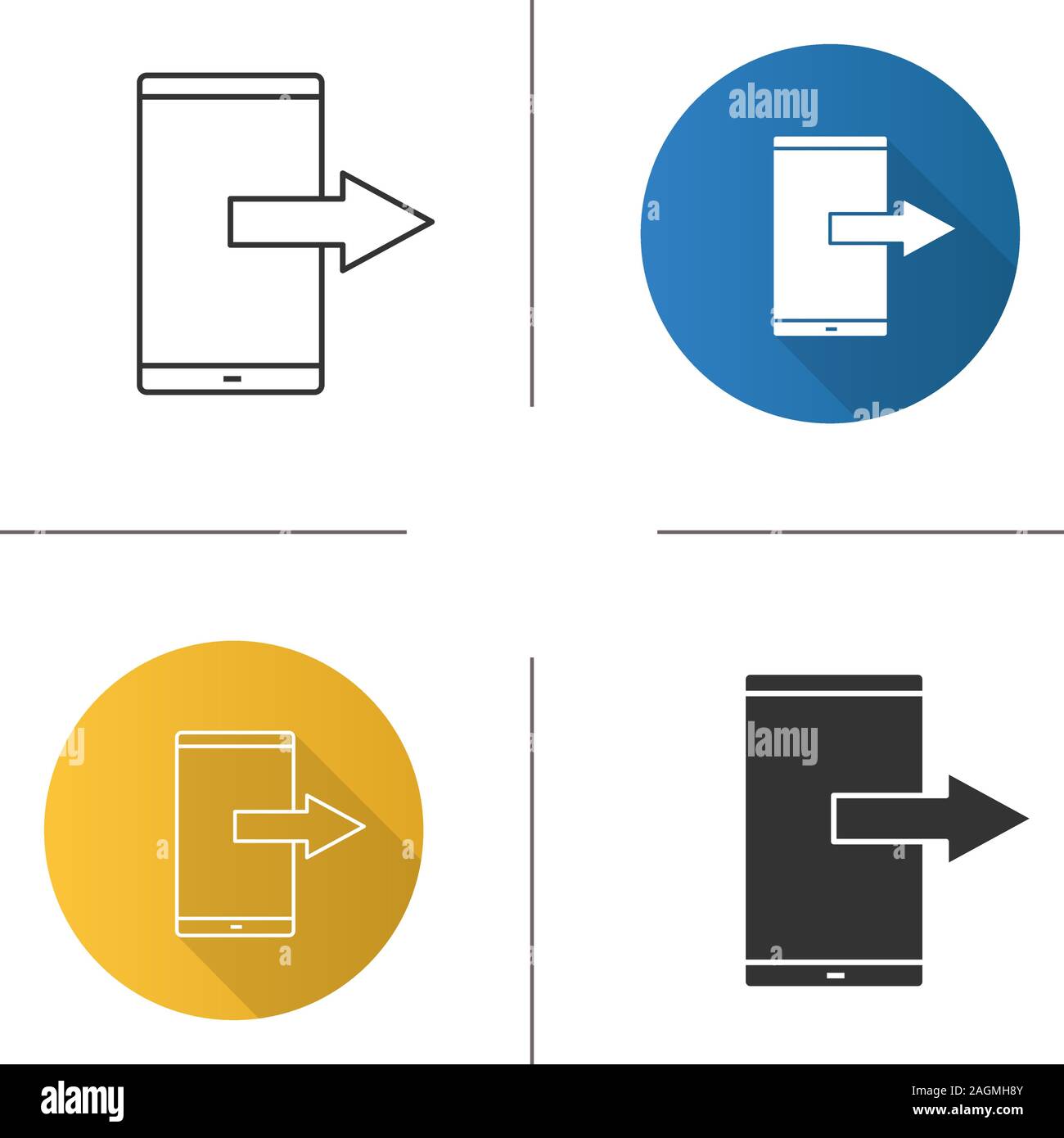 Mobile data transfer icon. Outgoing call or message. Smartphone. Flat ...