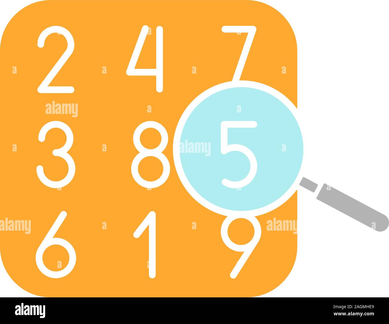Number theory glyph color icon. Arithmetic. Learning number and ...