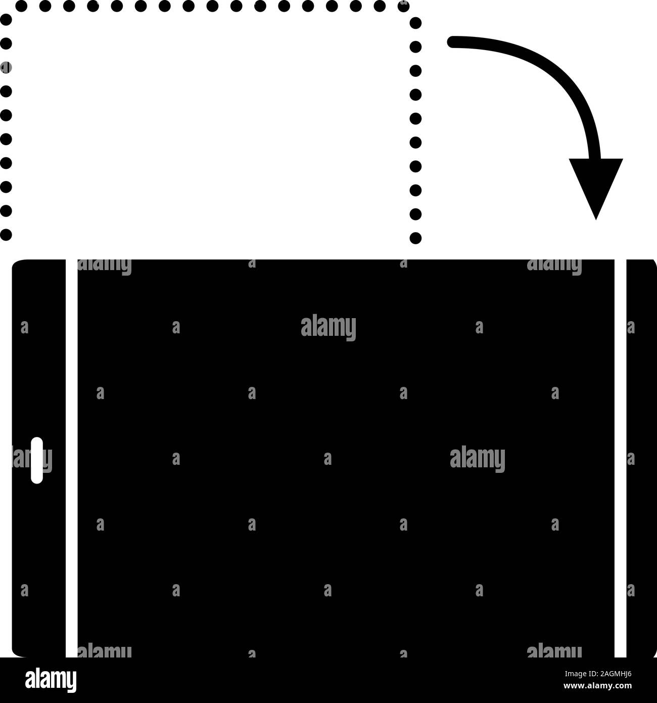 Smartphone screen rotation glyph icon. Silhouette symbol. Screen ...