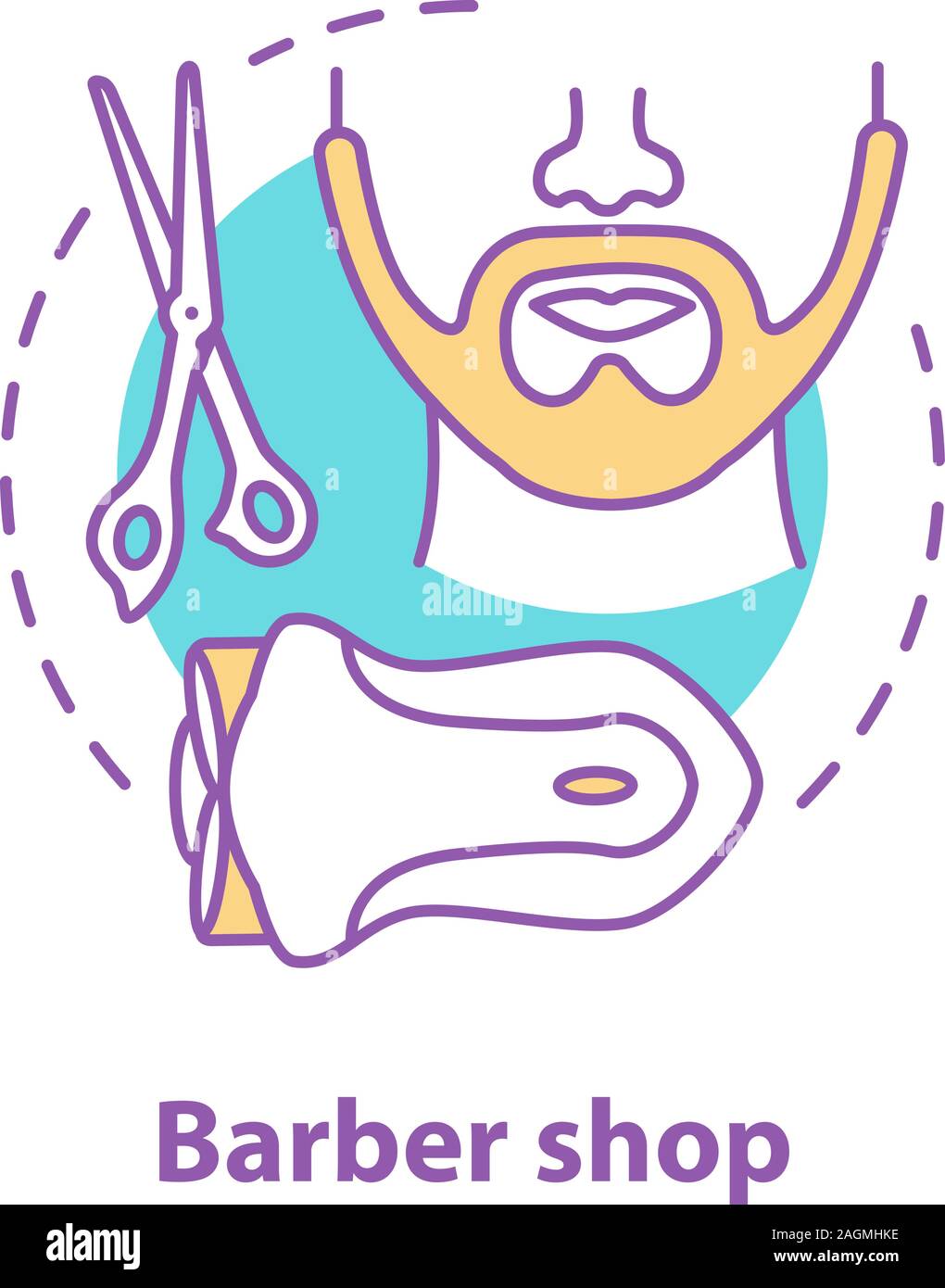 Barbershop concept icon. Men grooming idea thin line illustration ...