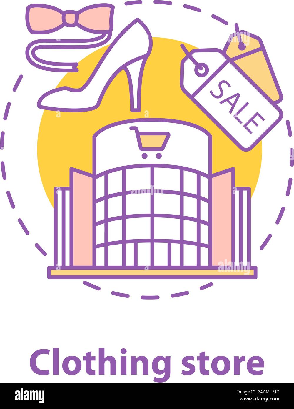 Clothing store concept icon. Shopping center idea thin line ...