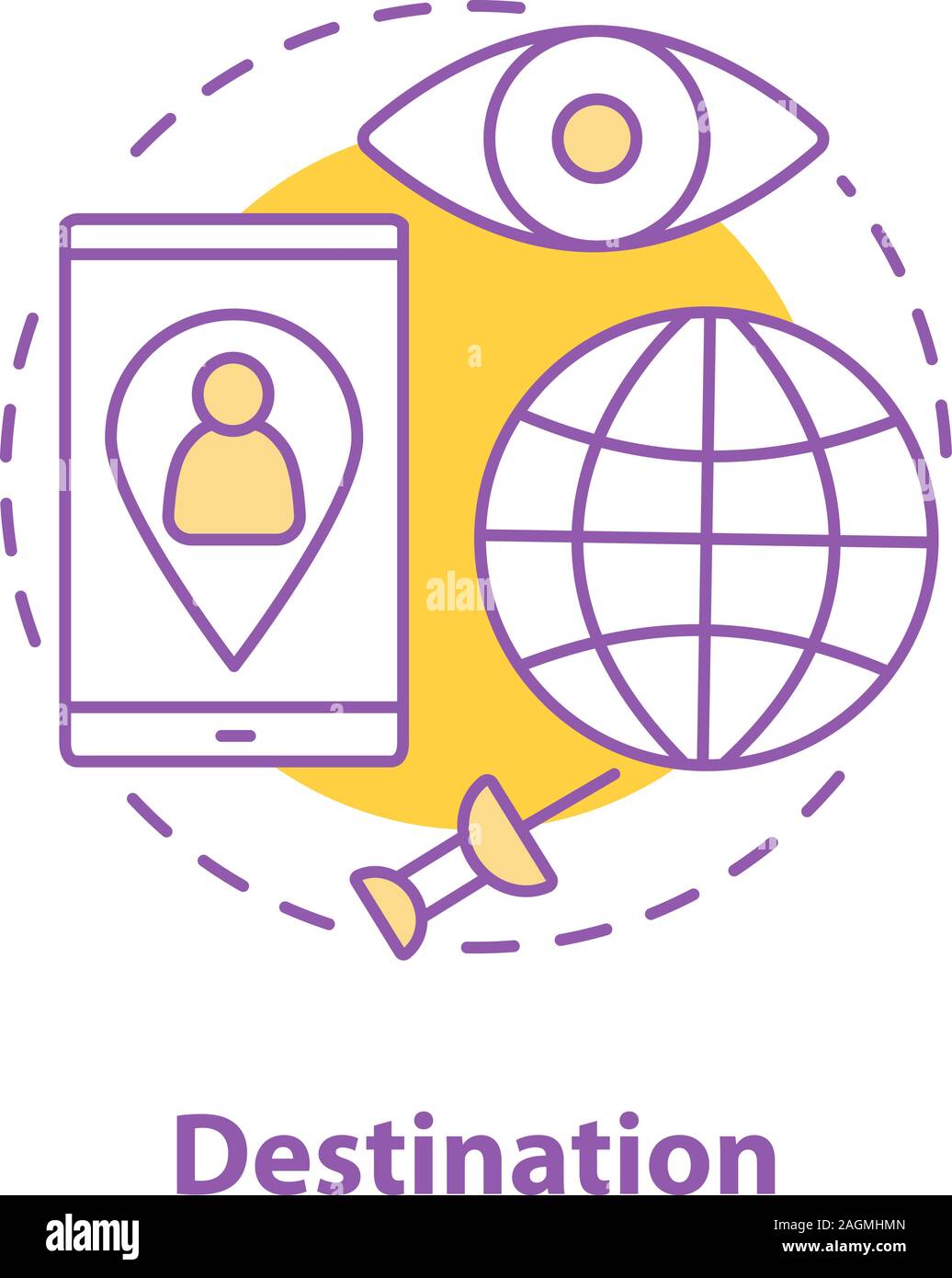 Choosing travel destination concept icon. International route searching ...