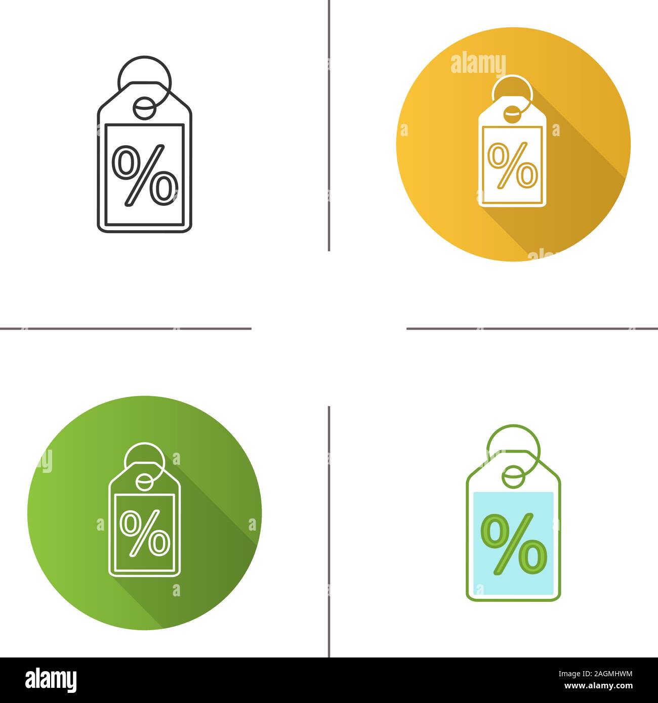 Percent label icon. Discount offer tag. Sale. Flat design, linear and ...