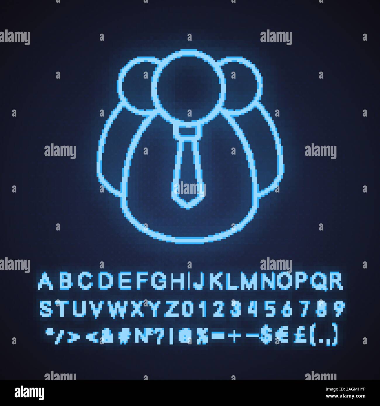 Top manager neon light icon. Business team leader. Glowing sign with ...