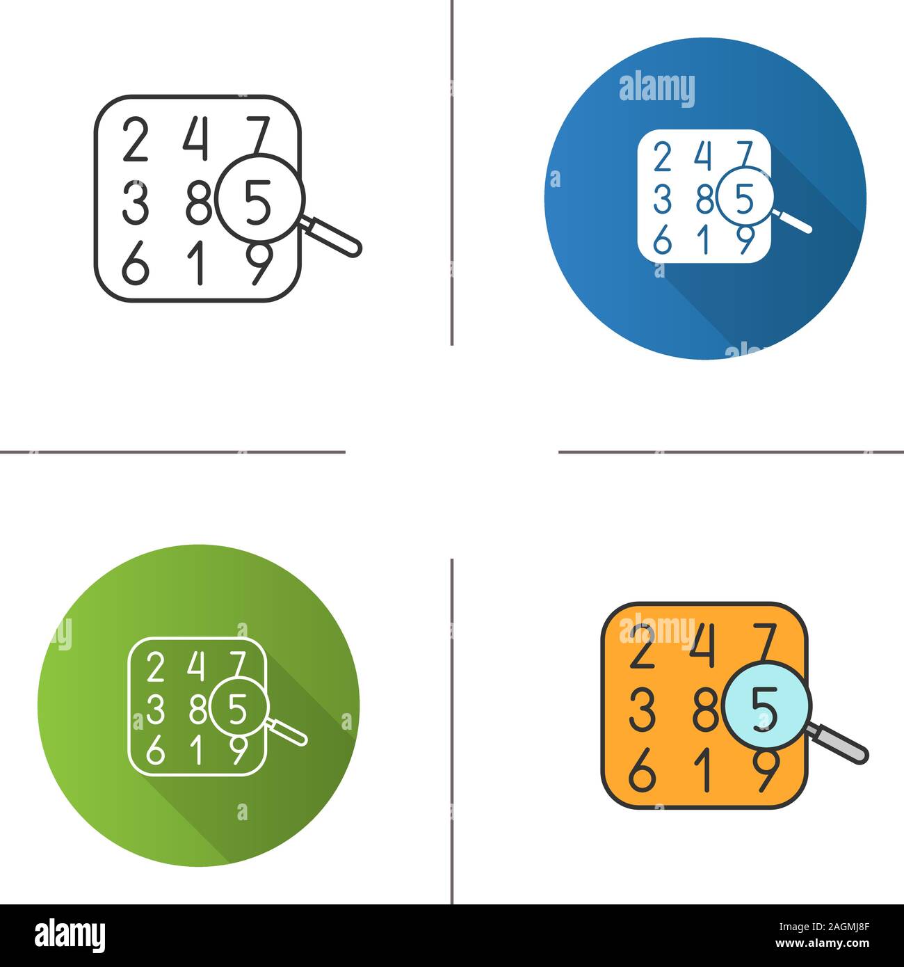Number theory icon. Arithmetic. Learning number and counting. Flat ...