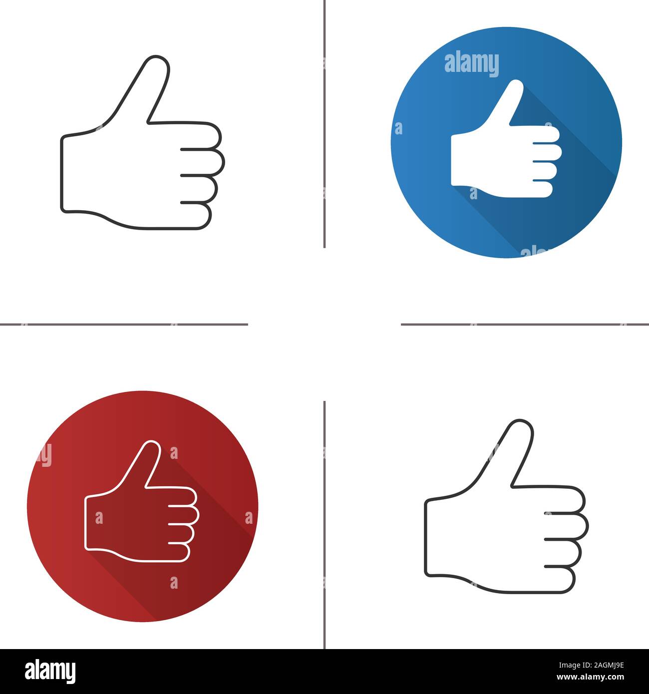 Thumbs up icon. Like hand gesture. Approval. Flat design, linear and ...