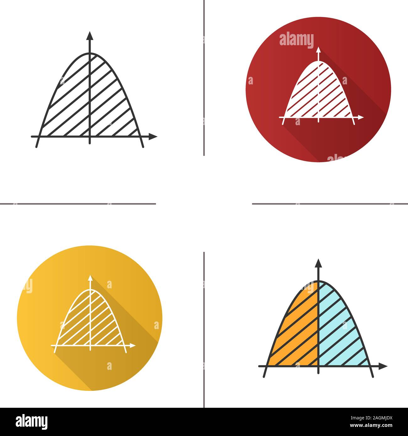 Coordinate system icon. Maths analysis. Parabola area. Algebra. Axis ...