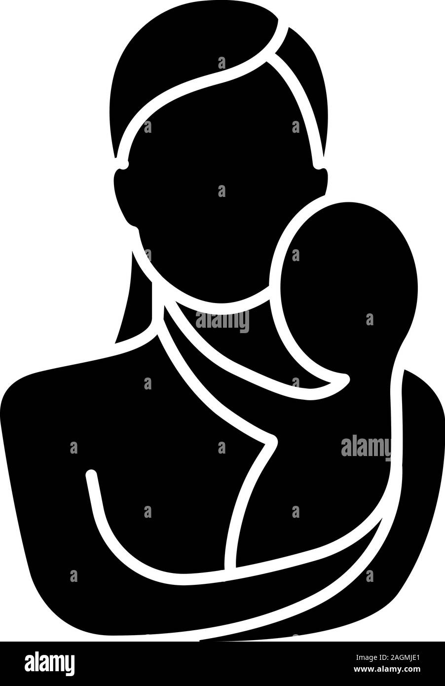 Mother holding newborn baby glyph icon. Childbirth. Motherhood ...