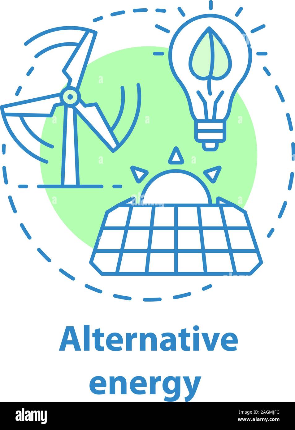 Alternative energy concept icon. Wind and solar electric system idea ...