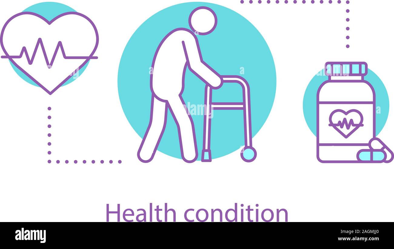 Health condition concept icon. Cardiovascular disease. Senility idea ...