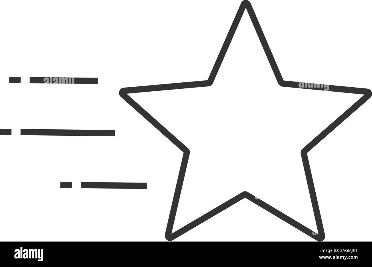 Flying star linear icon. Thin line illustration. Popularity growth and ...