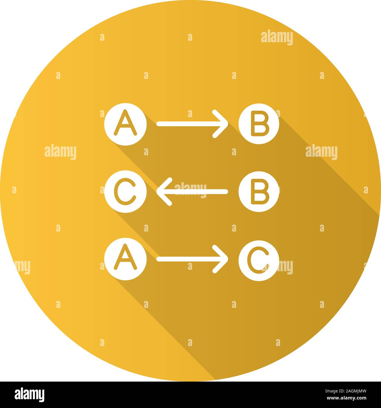 Logic maths flat design long shadow glyph icon. Logical rules. Thinking ...
