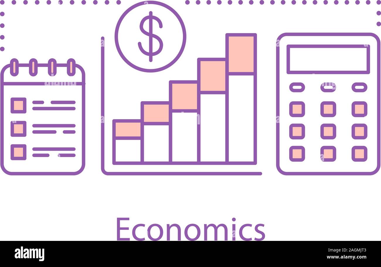 Economics concept icon. Market growth process. Profit rise idea thin ...