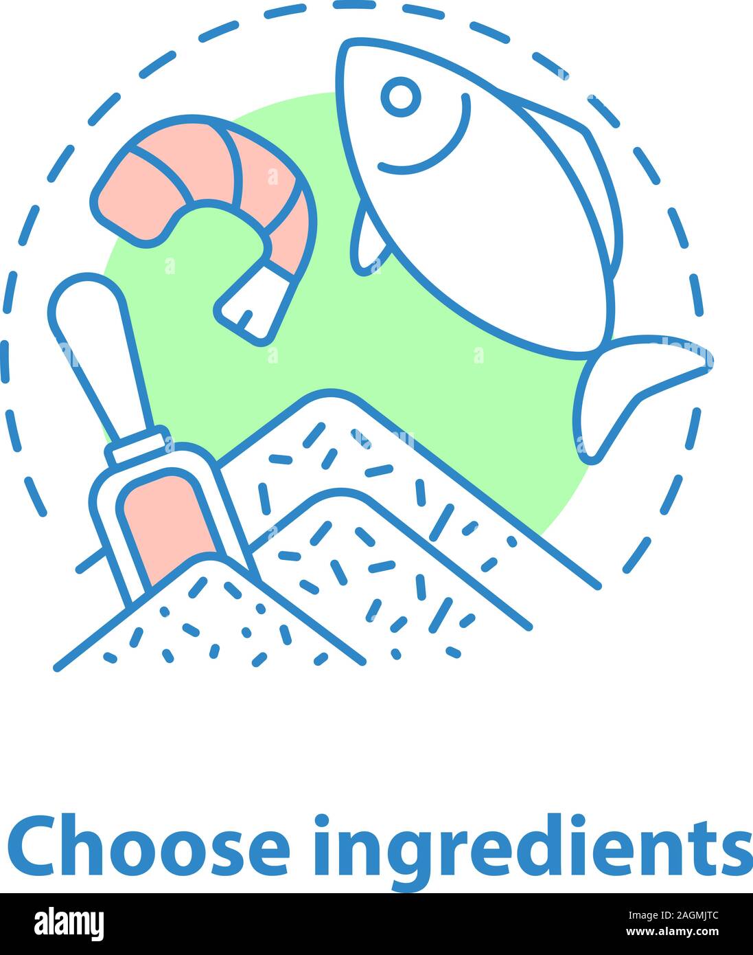 Choosing ingredients concept icon. Grocery idea thin line illustration ...