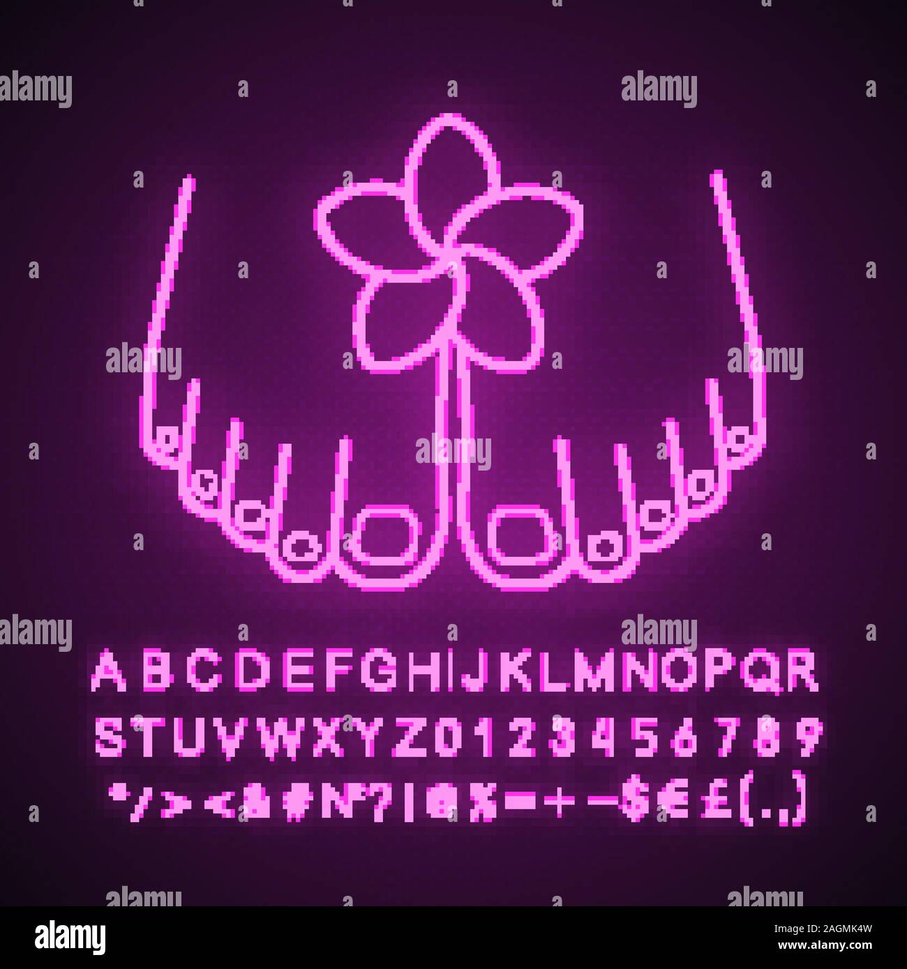 Feet care neon light icon. Woman's feet with plumeria flower. Spa salon ...