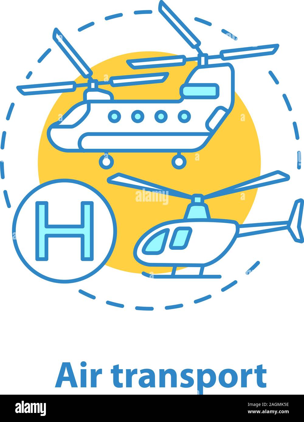 Air transport concept icon. Aviation idea thin line illustration ...