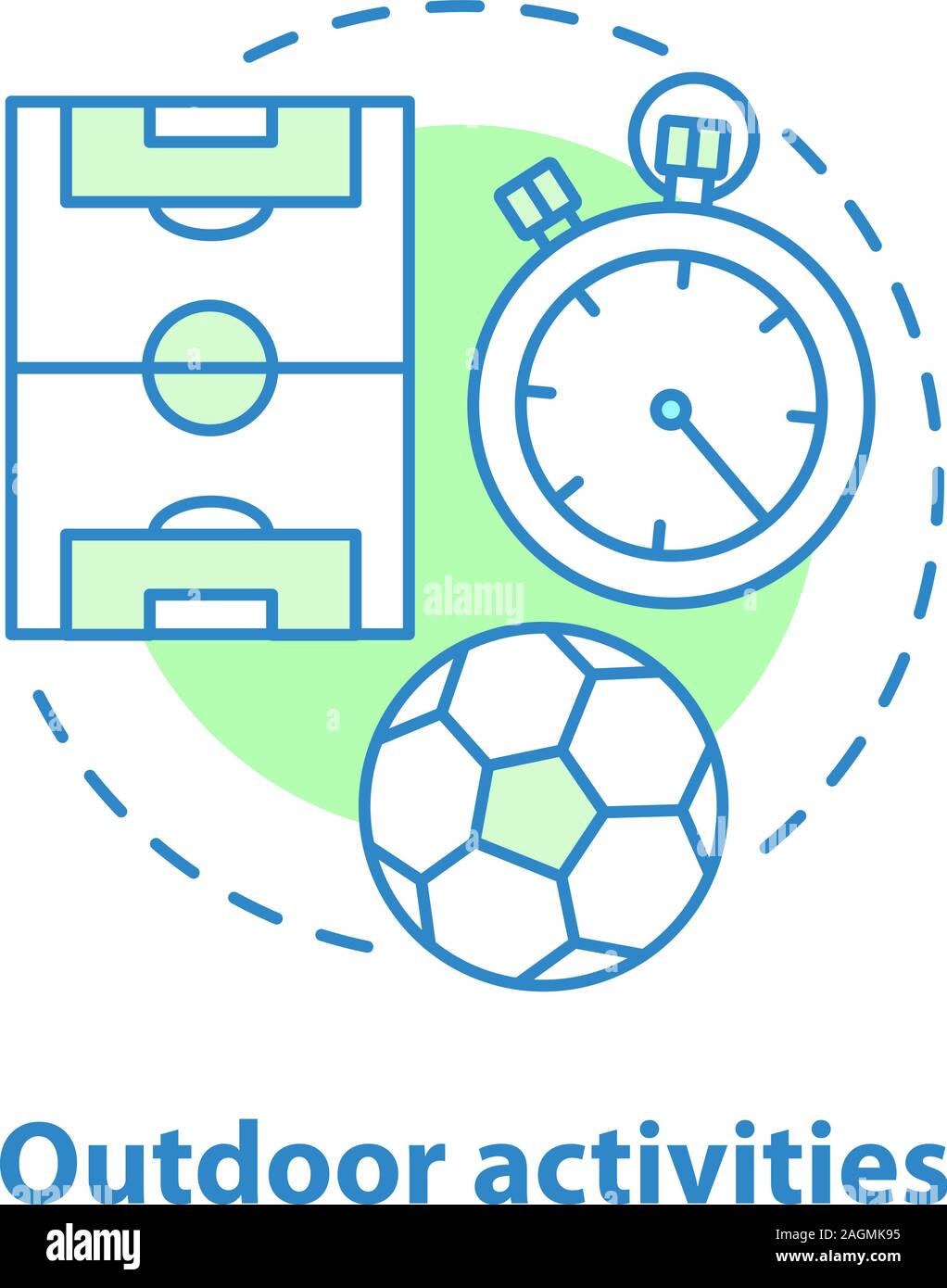 Football concept icon. Team sport. Outdoor activities idea thin line ...