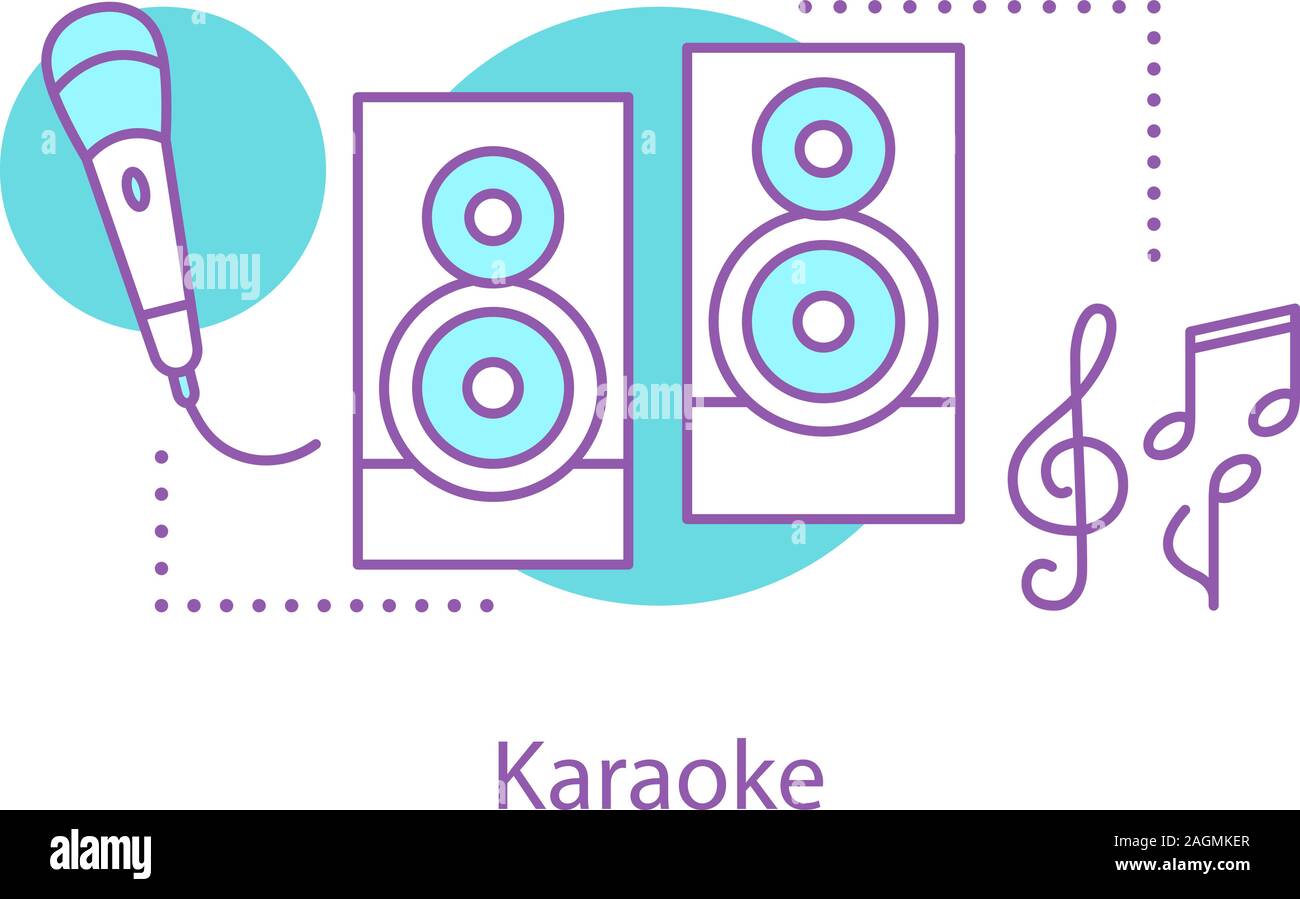 Karaoke concept icon. Singing. Party time idea thin line illustration ...