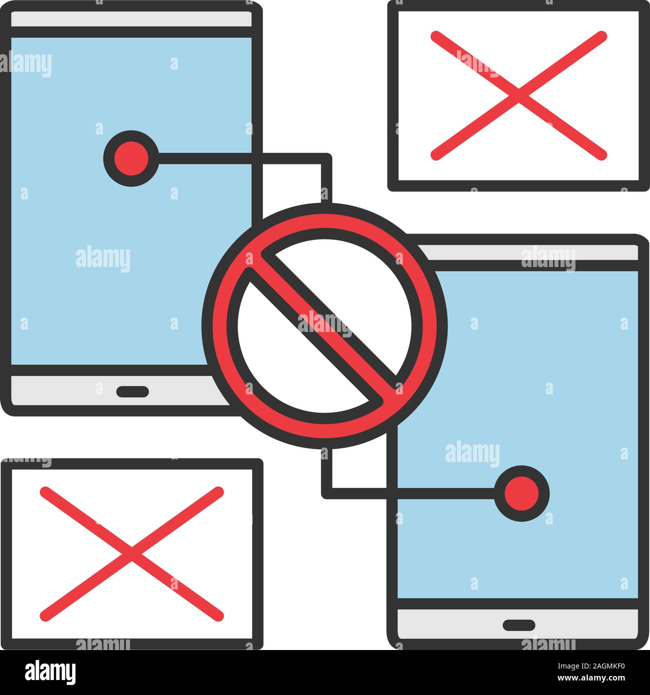 Warning sign smartphones symbol hi-res stock photography and images - Alamy