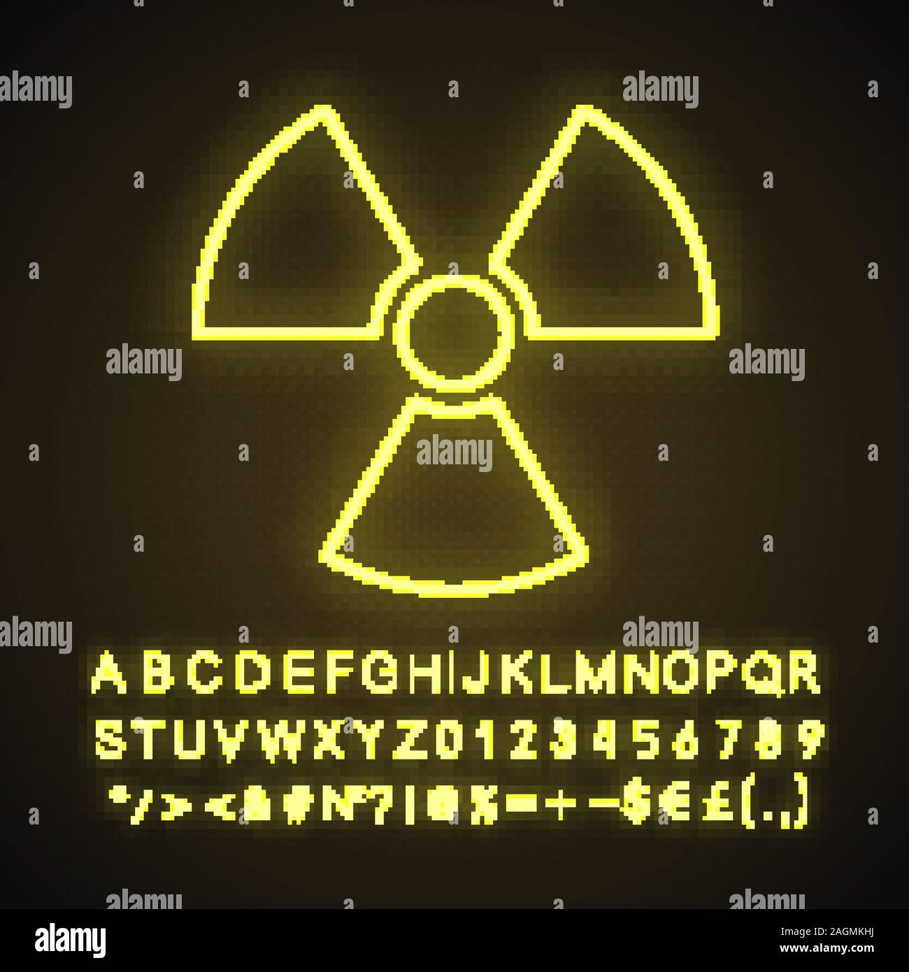 Atomic power sign neon light icon. Atomic energy using. Safe nuclear ...
