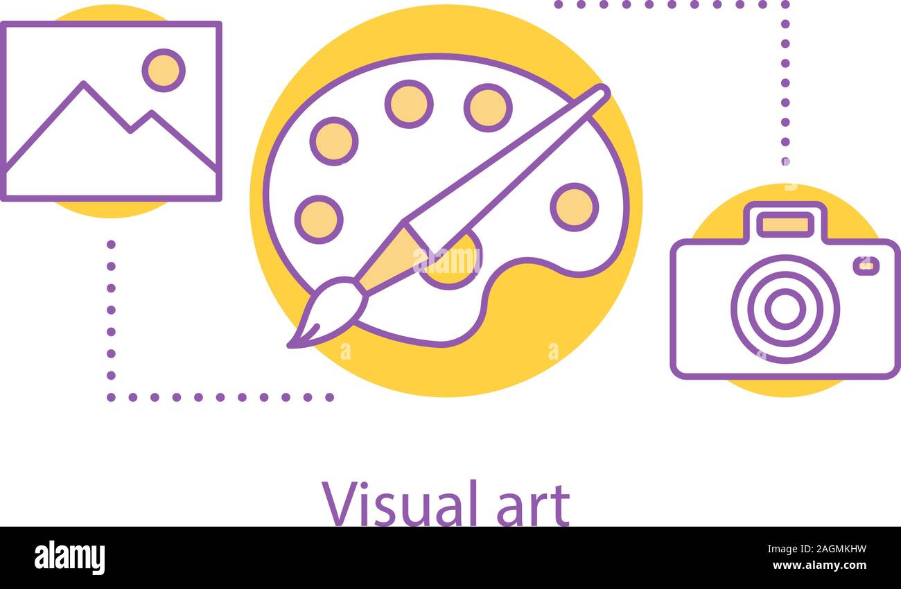 Visual art concept icon. Painting and photography idea thin line ...