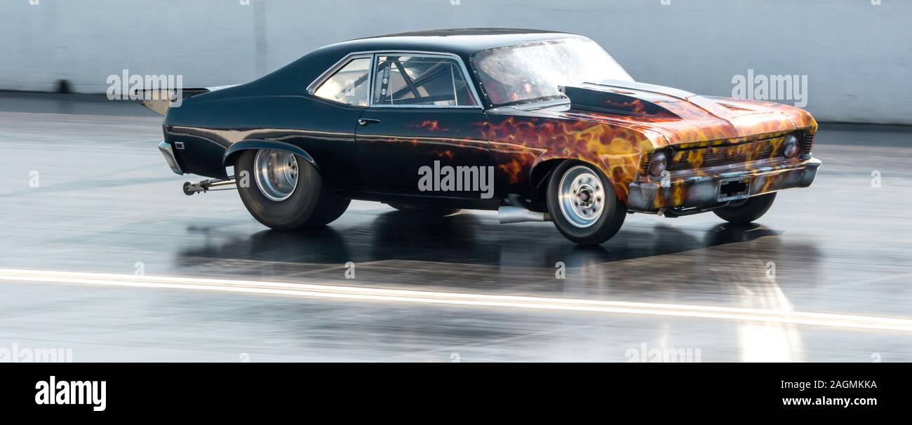 April, 20, 2019 : Santa Pod, Milton Keynes, United Kingdom. Just one of ...