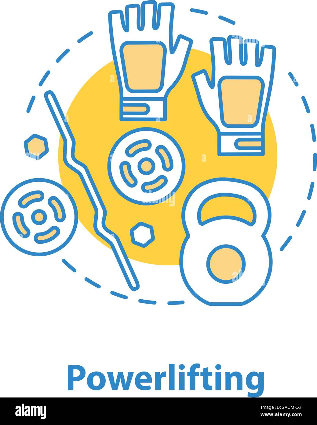 Powerlifting concept icon. Weightlifting idea thin line illustration ...