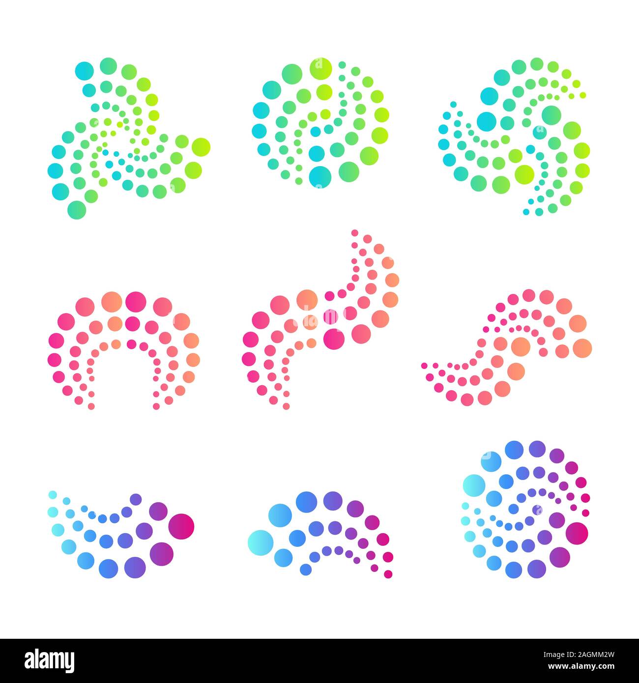 Vector icons set for web and business. Abstract round logo templates ...