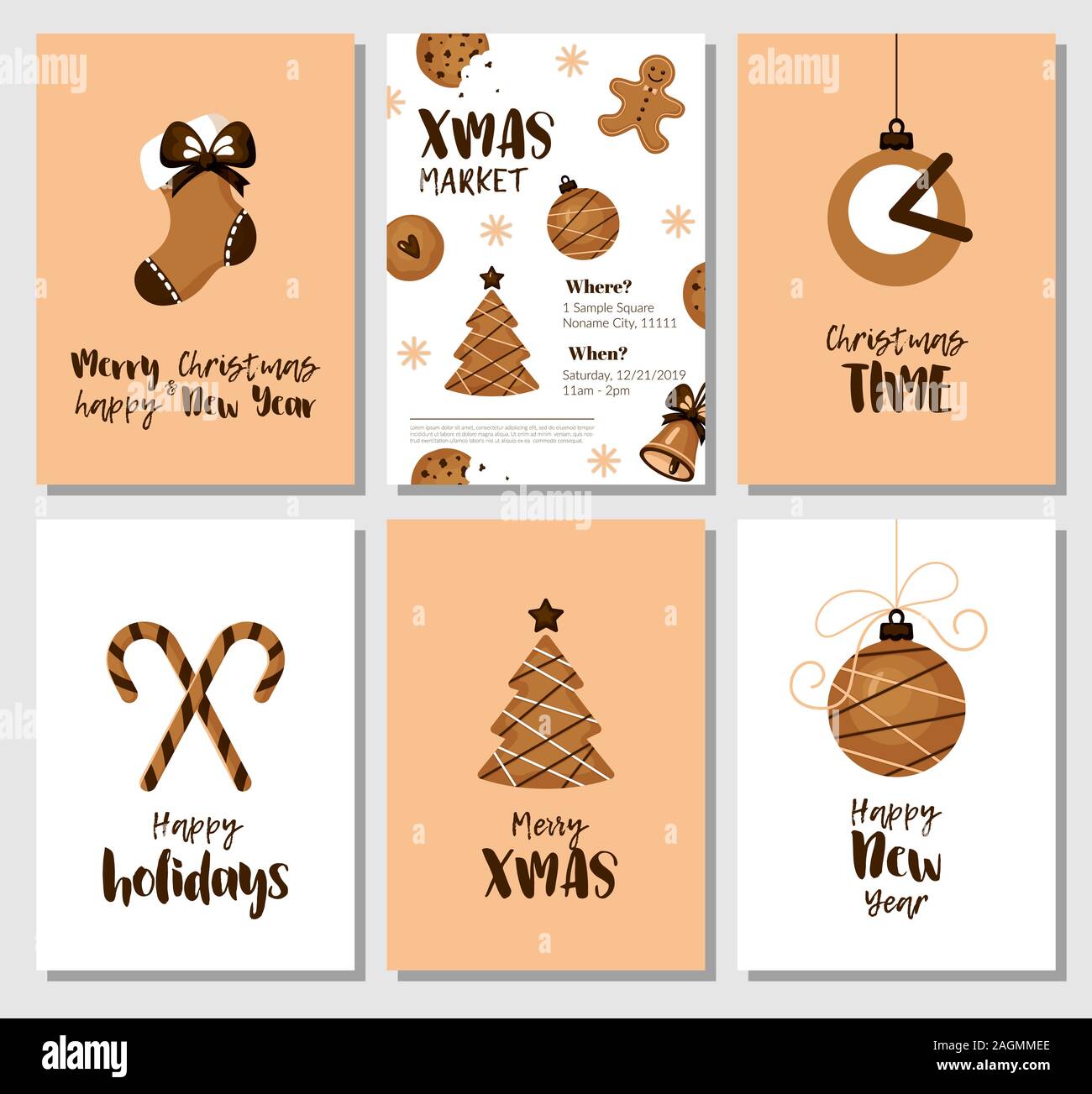 Christmas cookies coffee Stock Vector Images - Alamy