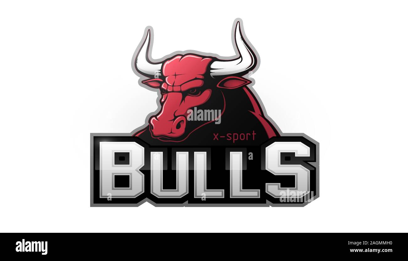Modern professional bull logo for a sport team. Vector logo on a white ...