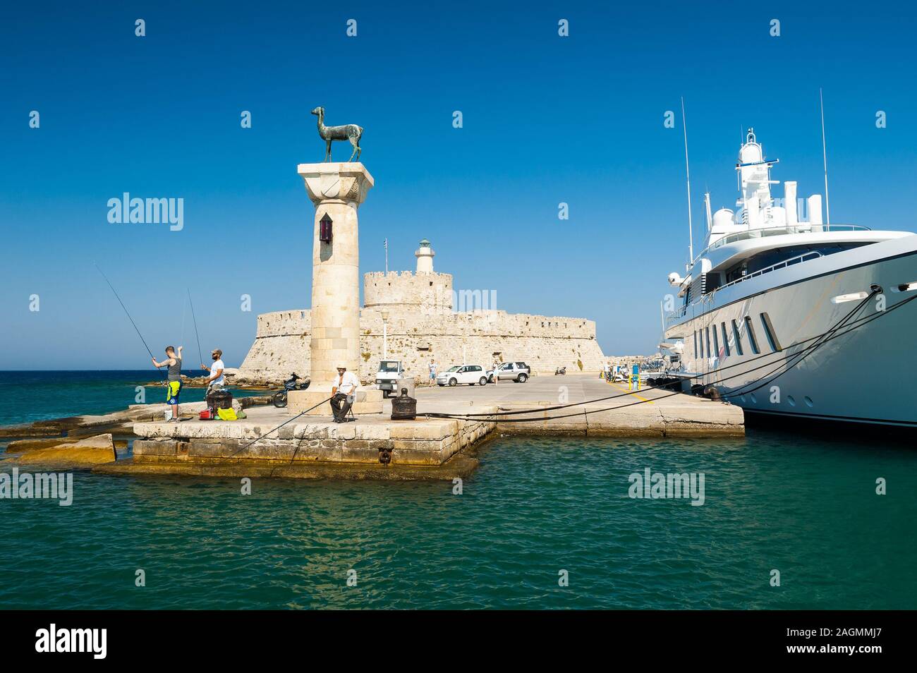 Fort Saint Nicolas, Rhodes, Rhodes, Greece, Europe Stock Photo - Alamy