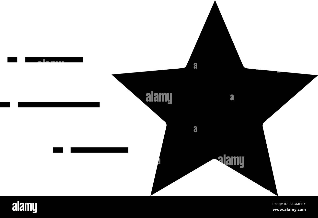 Flying star glyph icon. Popularity growth and rating. Silhouette symbol ...