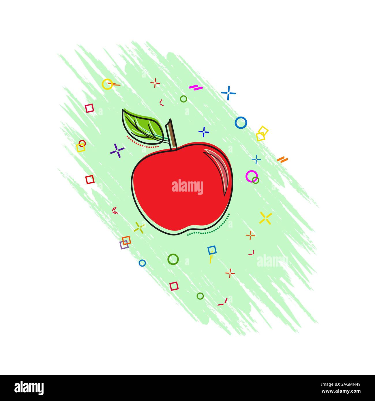 Apple icon. Comic book style icon with splash effect. flat style ...